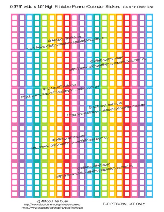 Checkbox Planner Stickers Checklist Printable 1.9" L x 0.375" W To Do ...