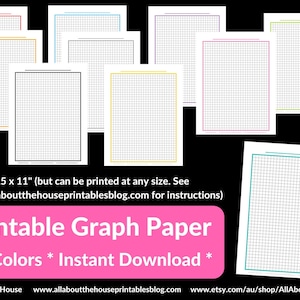 Graph Paper Printable Planner Insert Diy Letter Size Can Print at Half ...
