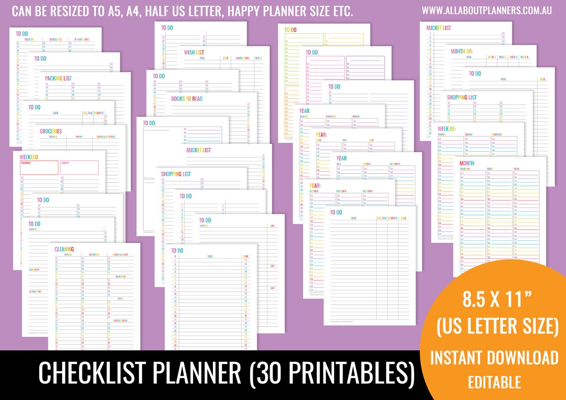 Weekend planner printable editable checklist cleaning shopping | Etsy