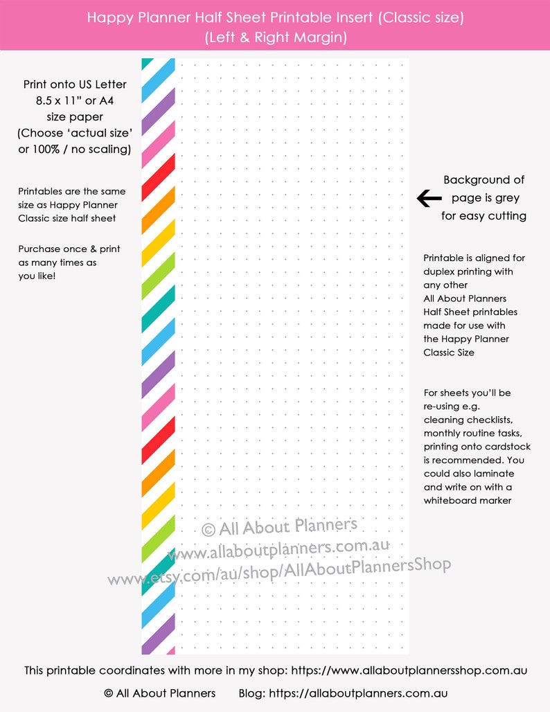 Happy Planner Half Sheet Classic Size Routine Daily Weekly Quarterly ...