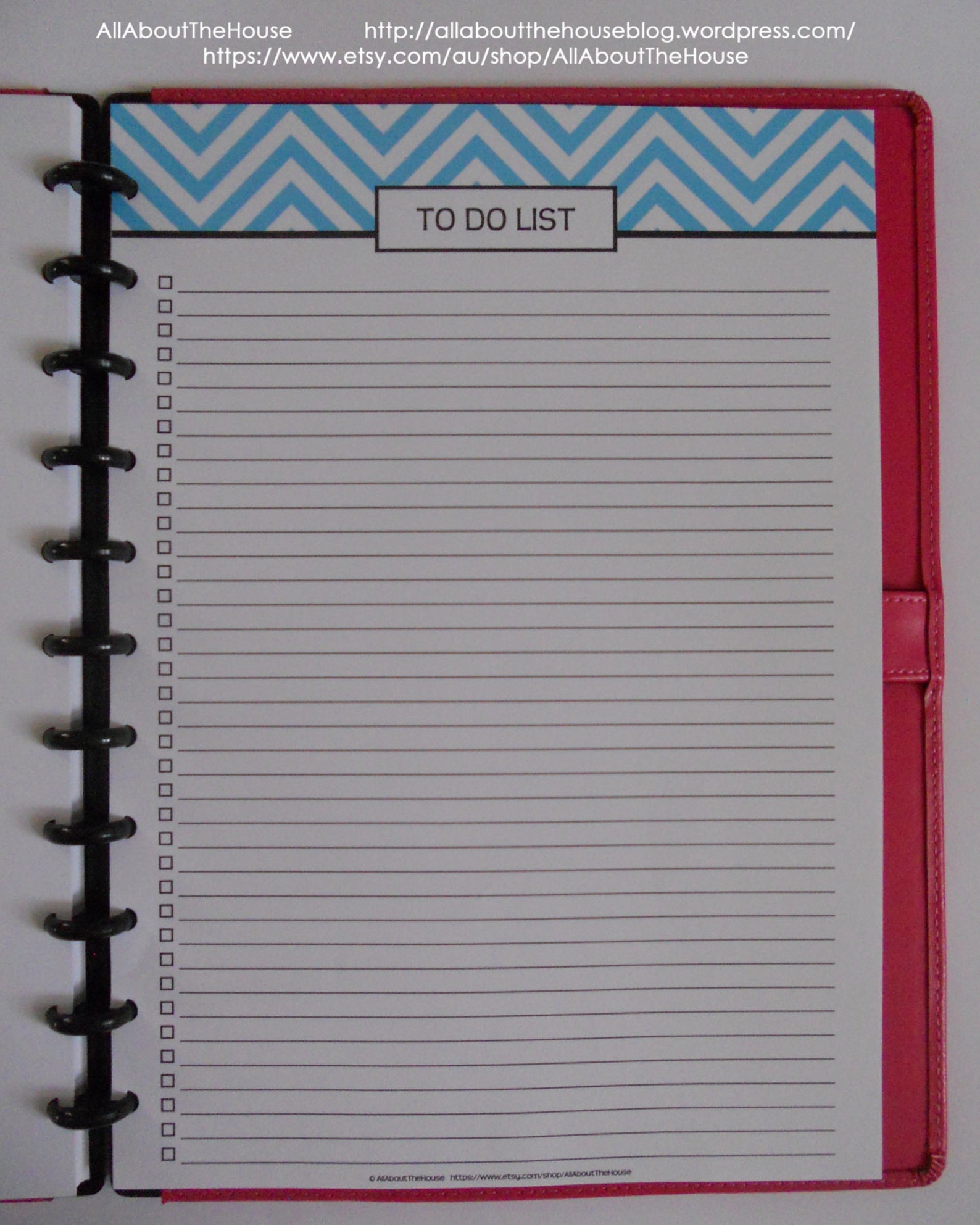 Chevron to Do List Printable Checklist Perpetual PDF Editable Household ...