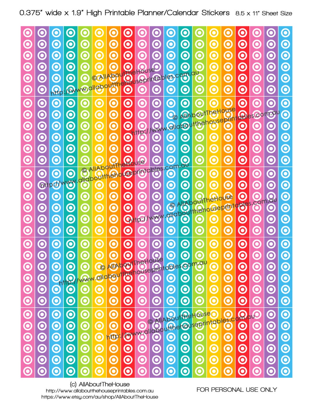 Target Printable Calendar / Planner Stickers 1.9" Long X 0.375" Wide ...