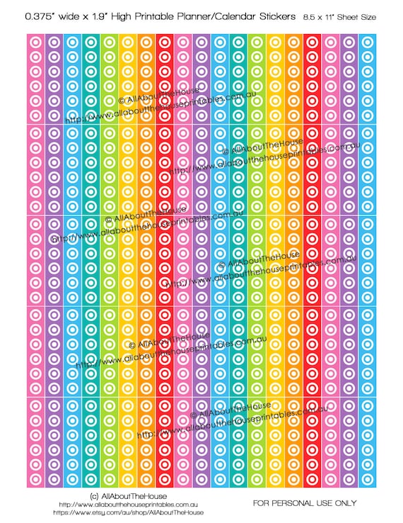 Target Printable Calendar / Planner Stickers 1.9" long x 0.375" wide ...