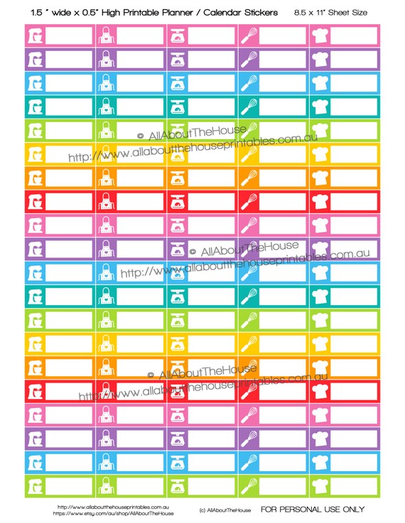 Baking Planner Stickers Printable Calendar Organization Kitchen mixer ...