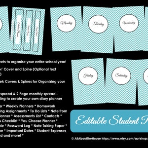 PINK EDITABLE Student Planner Printable College Planner School Class ...