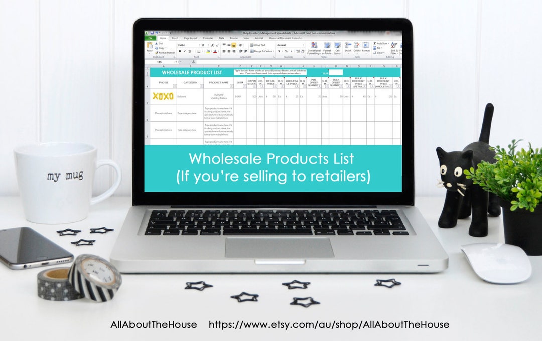 Inventory Spreadsheet Etsy Seller Tool Shop Management Retail Supplies ...