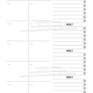 Editable Printable Monthly Calendar Planner Insert Refill Goals Monday ...