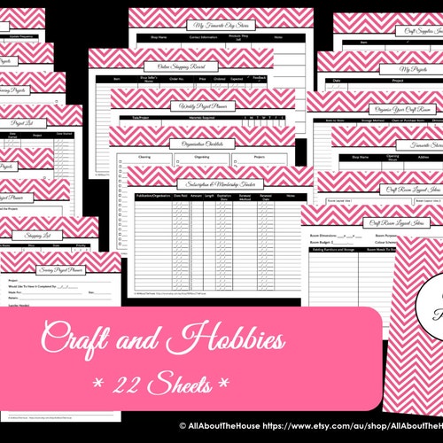 Craft Hobby DIY Printables Organisation Household Binder - Etsy