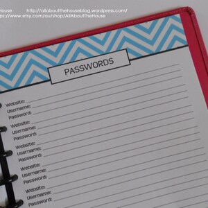 Password Log Chevron Printable Checklist Perpetual PDF Editable ...