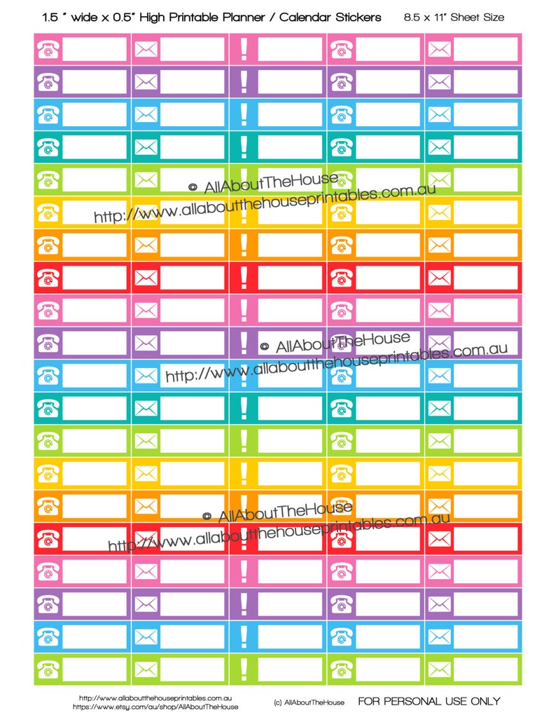 Call Email Phone Urgent Calendar / Planner Stickers Printable - Etsy