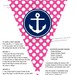 Nautical Party Banner Printable, Bunting, Flag, Girl, Birthday, Navy ...