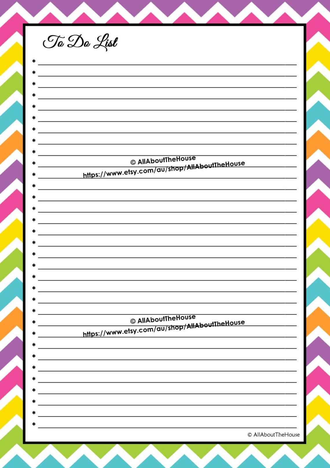 EDITABLE Printable to Do List Chevron Planner Printable | Etsy