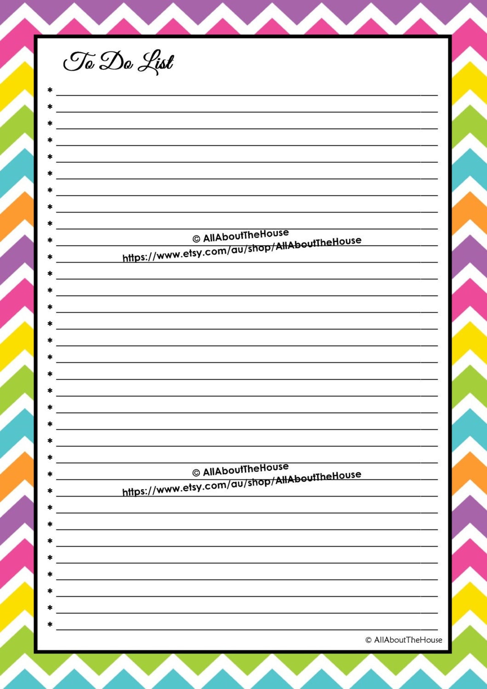 EDITABLE Printable to Do List Chevron Planner Printable INSTANT ...