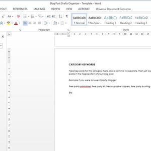 Blog Post Organizer Template Microsoft Word Color Coded Checklist ...