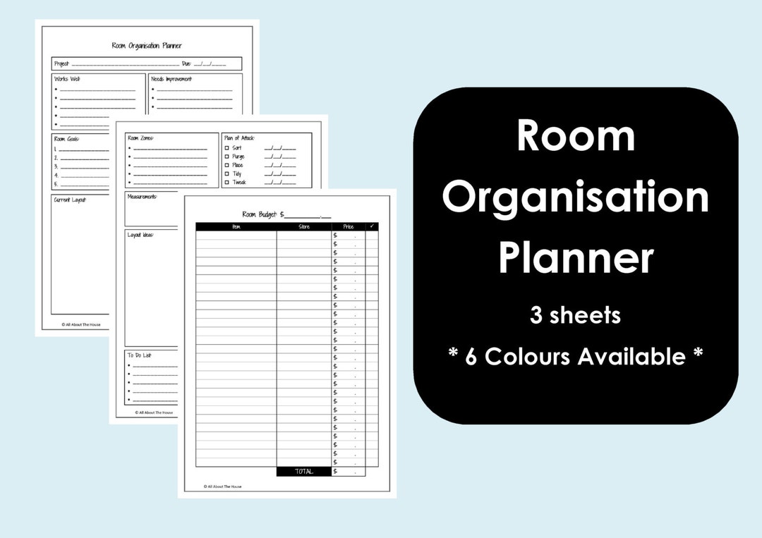 Printable Room Organisation Planner - Craft/hobby/diy - Project Planner ...