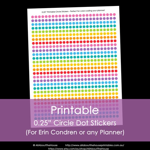 Planner Stickers Printable Daily Planner Calendar Rainbow Add - Etsy