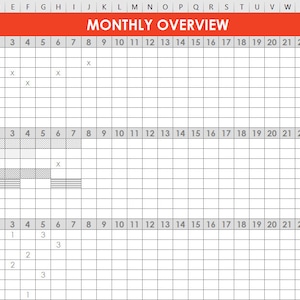 Monthly Habit Tracker Spreadsheet Excel Routine Tasks, Goals, Google ...
