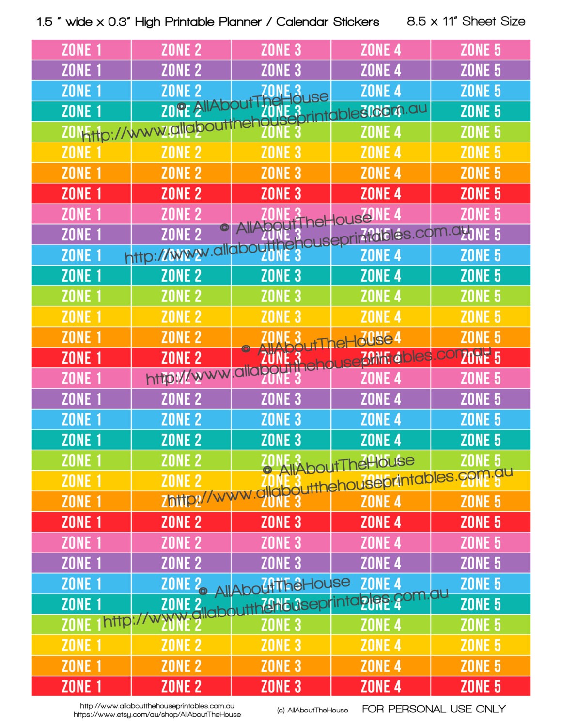 Cleaning zone Planner Stickers Printable made for Erin Condren | Etsy