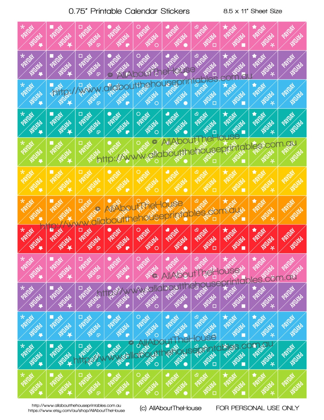 Triangle Payday Planner Stickers Flag Banner Printable Calendar Shift ...