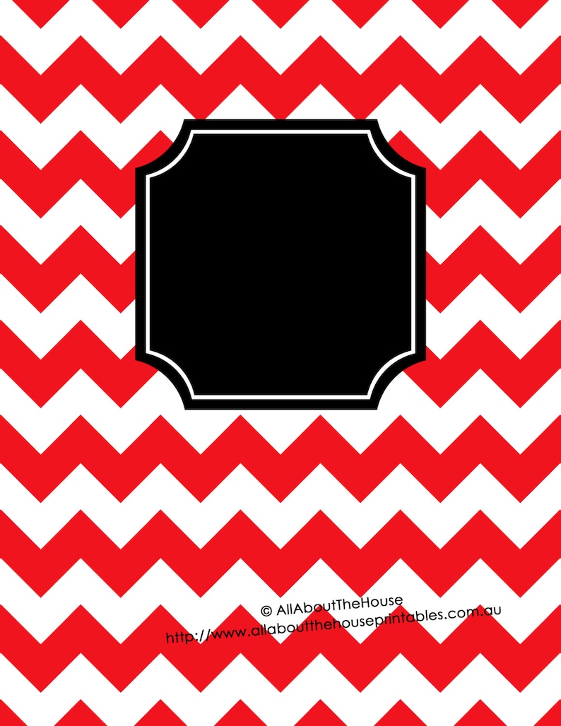 Editable Printable Monogram Binder Cover and Spine Chevron - Etsy