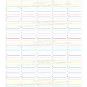 Printable Tick List Calendar Planner Stickers Checklist Full Box for ...