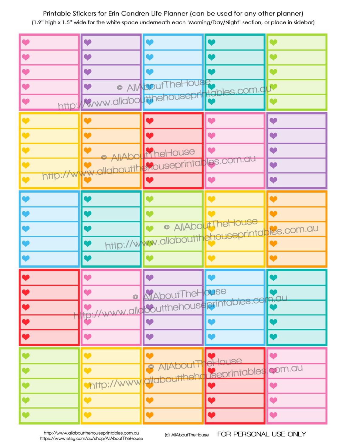 Heart List Planner Stickers Printable Checklist to Do the Made | Etsy ...