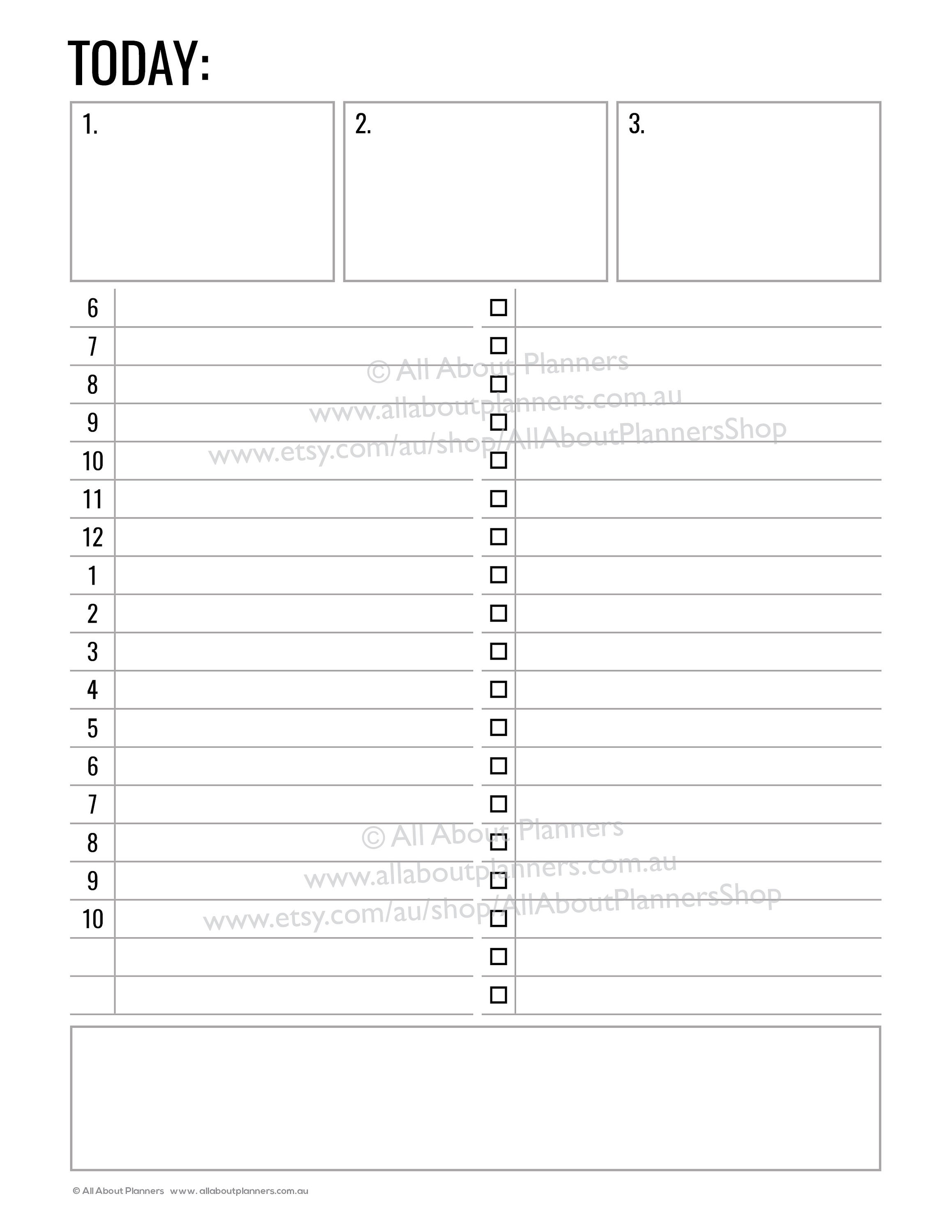 Daily Planner Editable Printable Pdf Insert Refill to Do - Etsy Australia