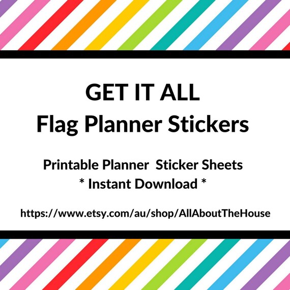 Flags Planner Stickers Bundle Kit Rainbow Calendar accessory dinner ...
