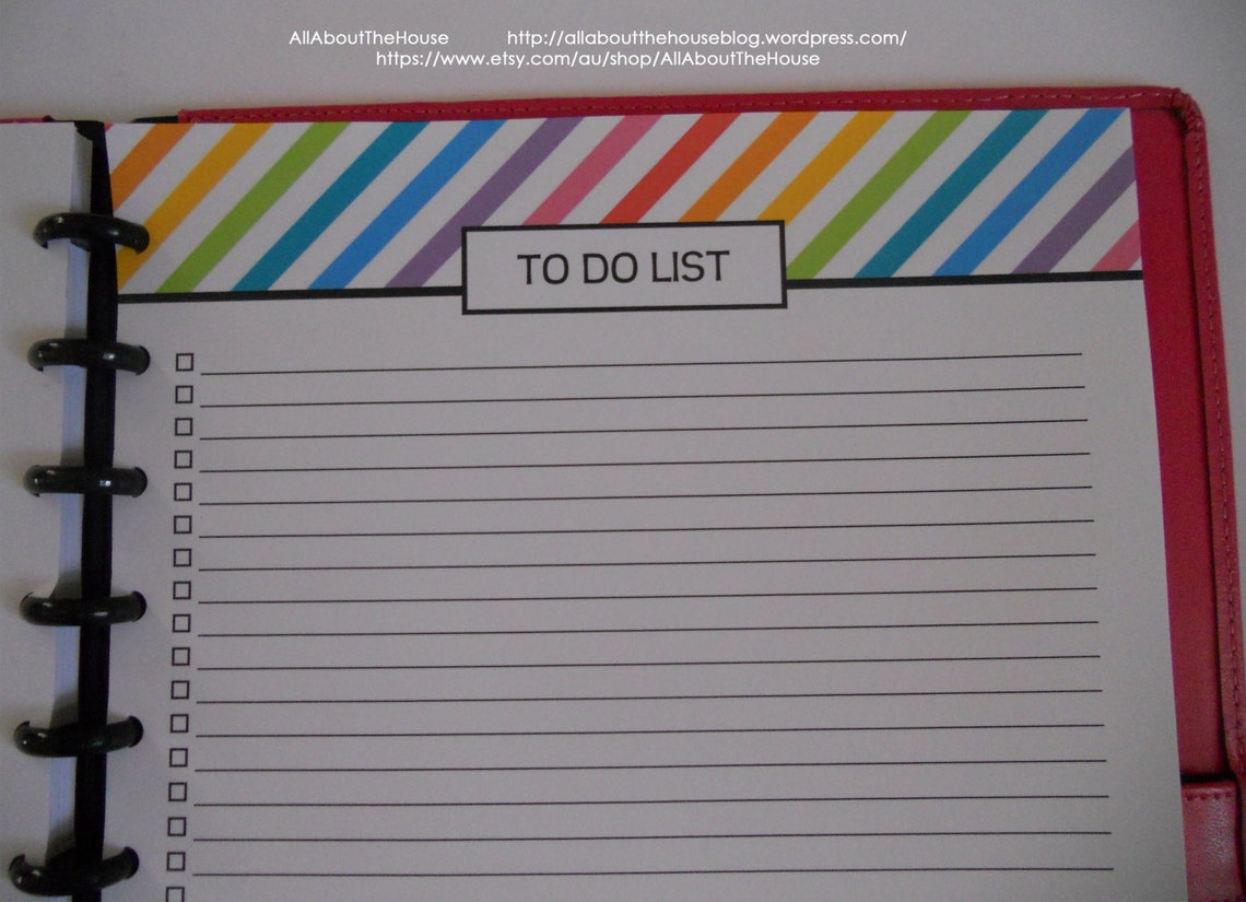 Printable to Do List Rainbow Checklist Planner Stripe PDF - Etsy Australia