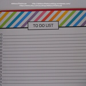 Printable to Do List Rainbow Checklist Planner Stripe PDF Editable ...