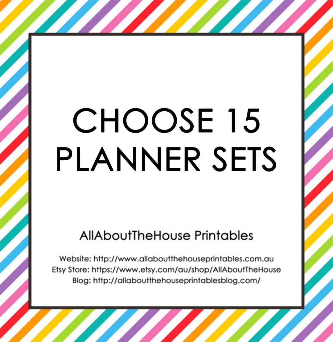 Choose 15 Planner Printable Sets - Create Your Own Planner And/or ...