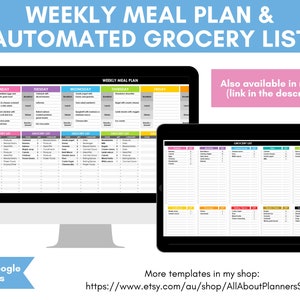 Grocery List Excel Spreadsheet or Use in Google Sheets or Numbers Mac ...