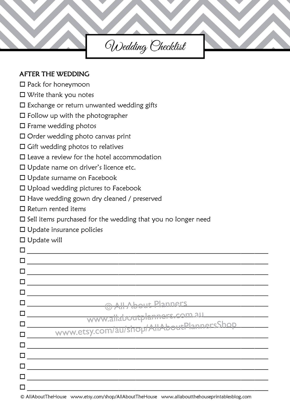 Wedding Checklist Countdown Printable Planner Editable - Etsy