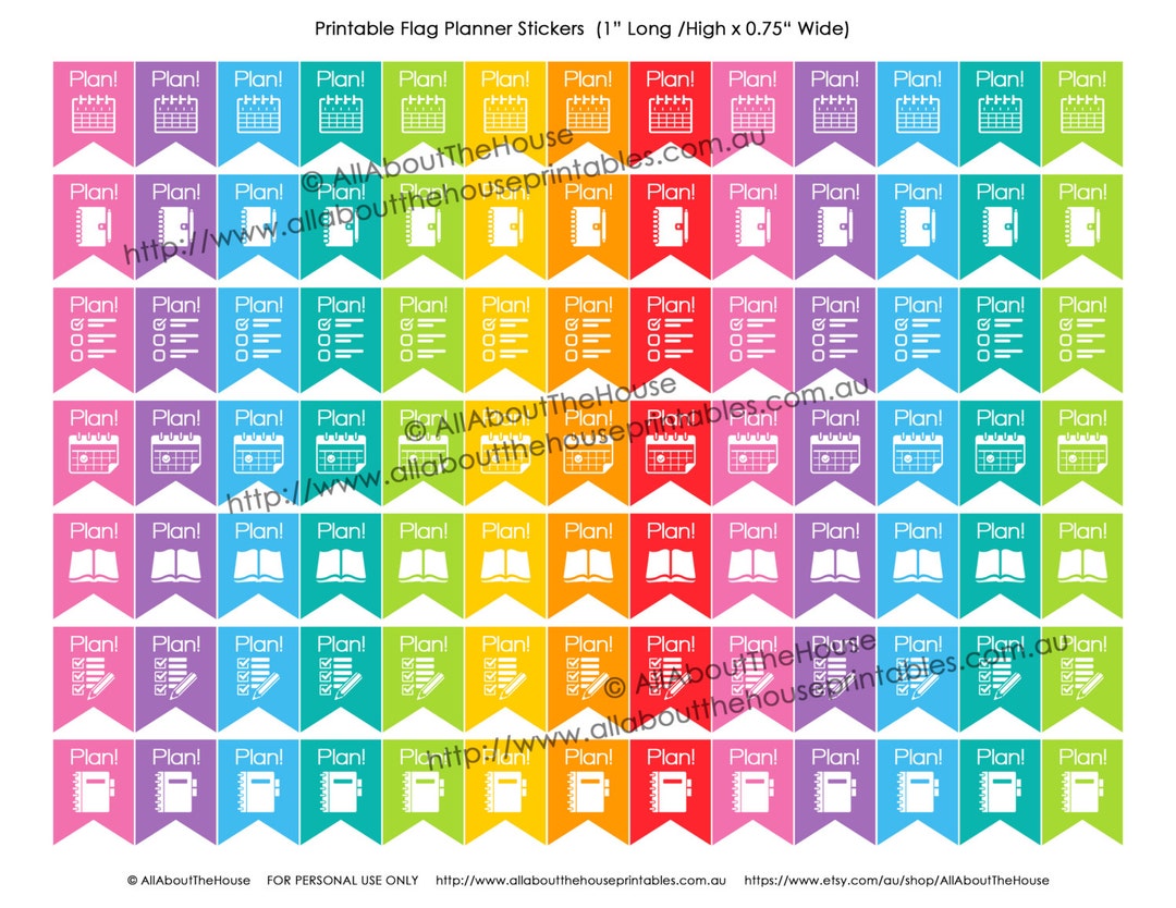 Plan! Printable Planner Stickers Flag Banner Calendar Agenda ...