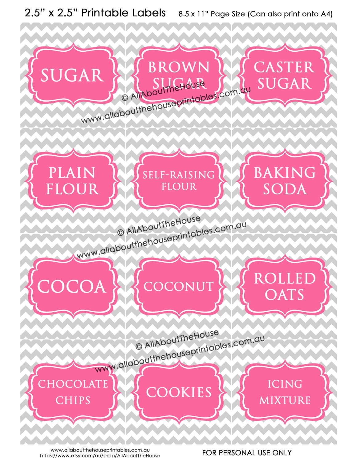 Pantry Labels Printable Editable Jpg Pdf Kitchen Organization - Etsy