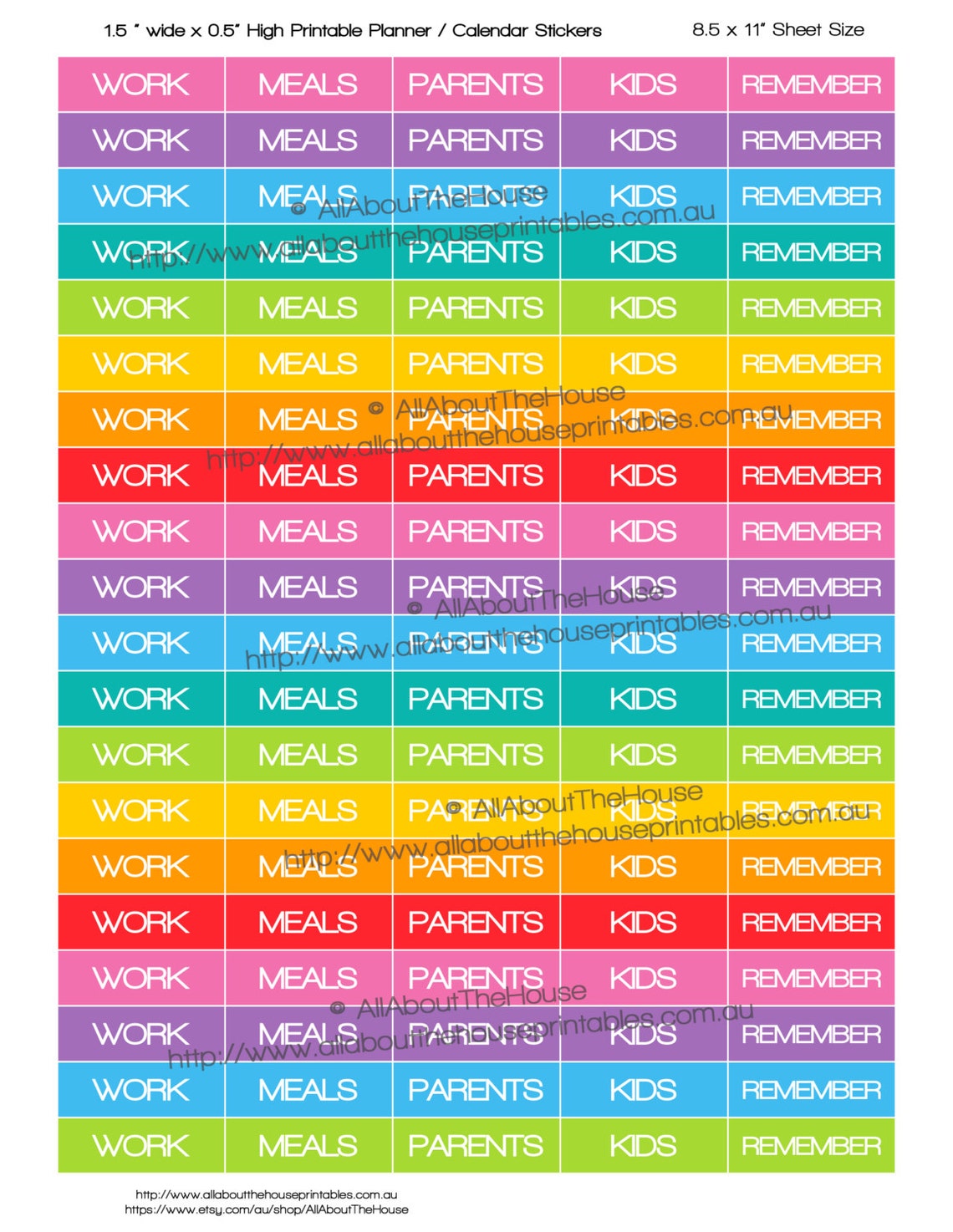 List Planner Stickers Printable 1.5"w X 0.5h" to Do Clean Errands ...