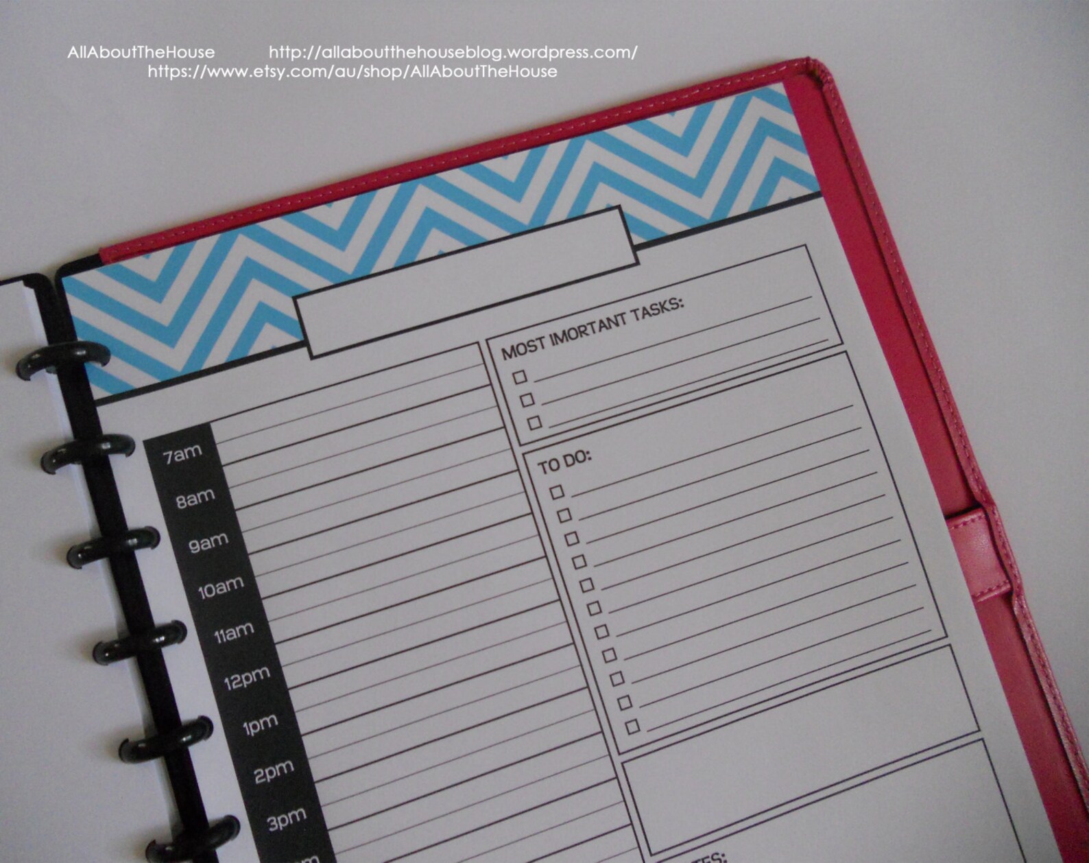 Undated Daily Planner Printable Rainbow Stripe PDF Editable Household ...