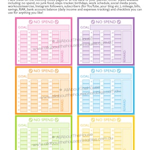 No Spend Planner Stickers Notes Page Printable Budget Money Erin ...