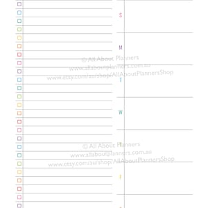 Weekly Planner Printable 1 Page Spread Insert Editable Refill - Etsy ...