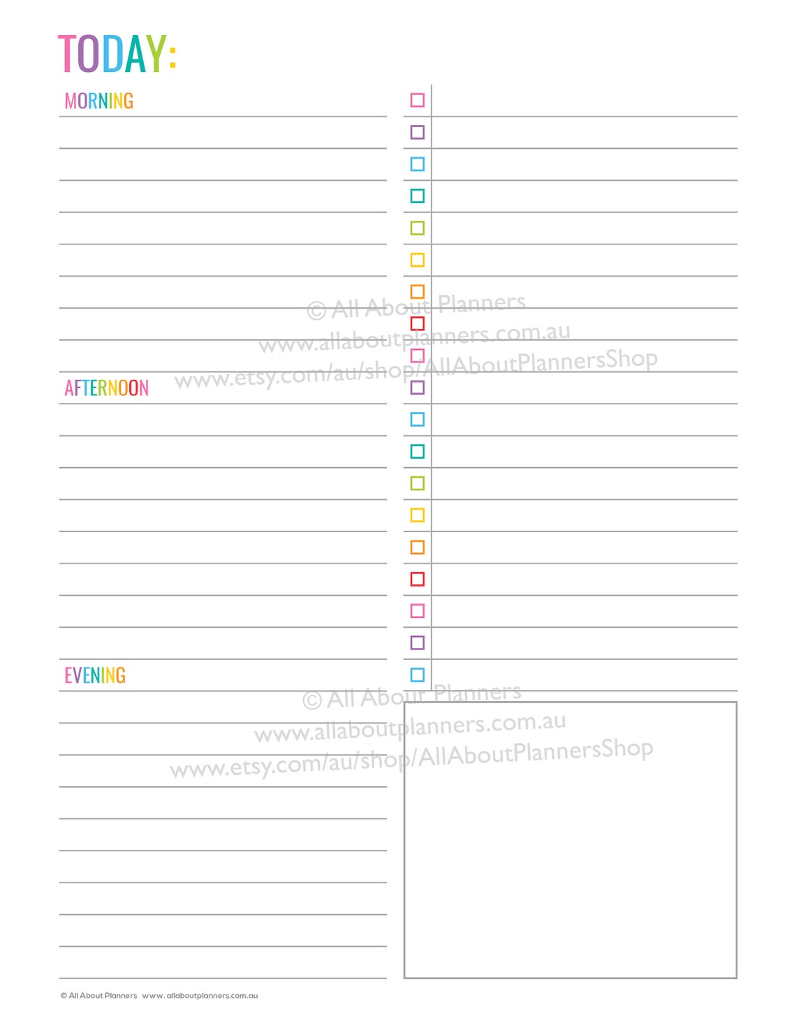 Daily Planner Printable Editable Morning Afternoon Schedule | Etsy