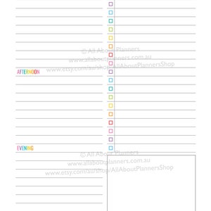 Daily Planner Printable Editable Morning Afternoon Schedule Checklist ...