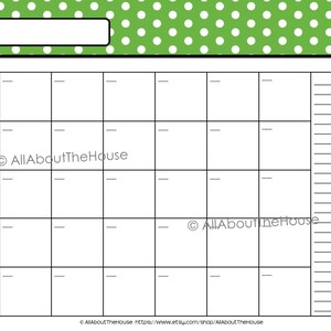EDITABLE 12 Polka Dot Calendars - You Choose - 2015, 2016 and Beyond ...