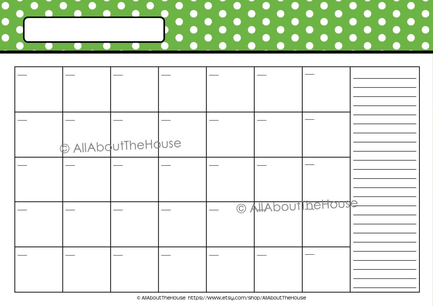 EDITABLE 12 Polka Dot Calendars - You Choose - 2015, 2016 and Beyond ...