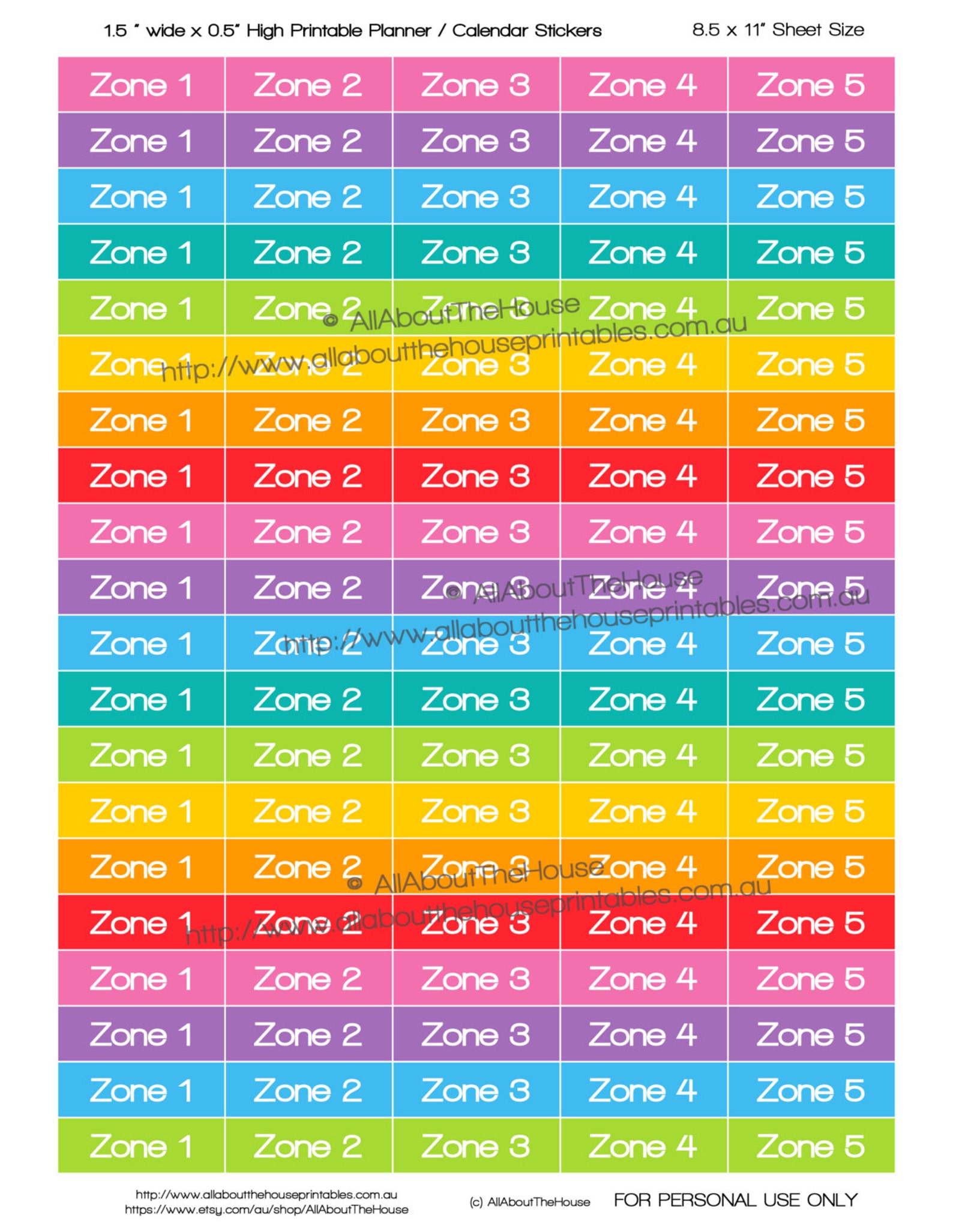 Cleaning Zone Planner Stickers Printable Cleaning Routine - Etsy Australia