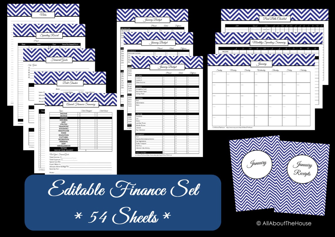 EDITABLE Household Binder Printables Home Binder Cover - Etsy