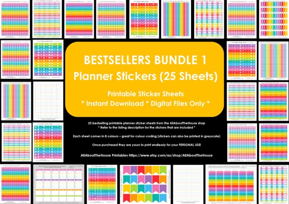 Planner Stickers printable starter bundle bestseller customiser ...