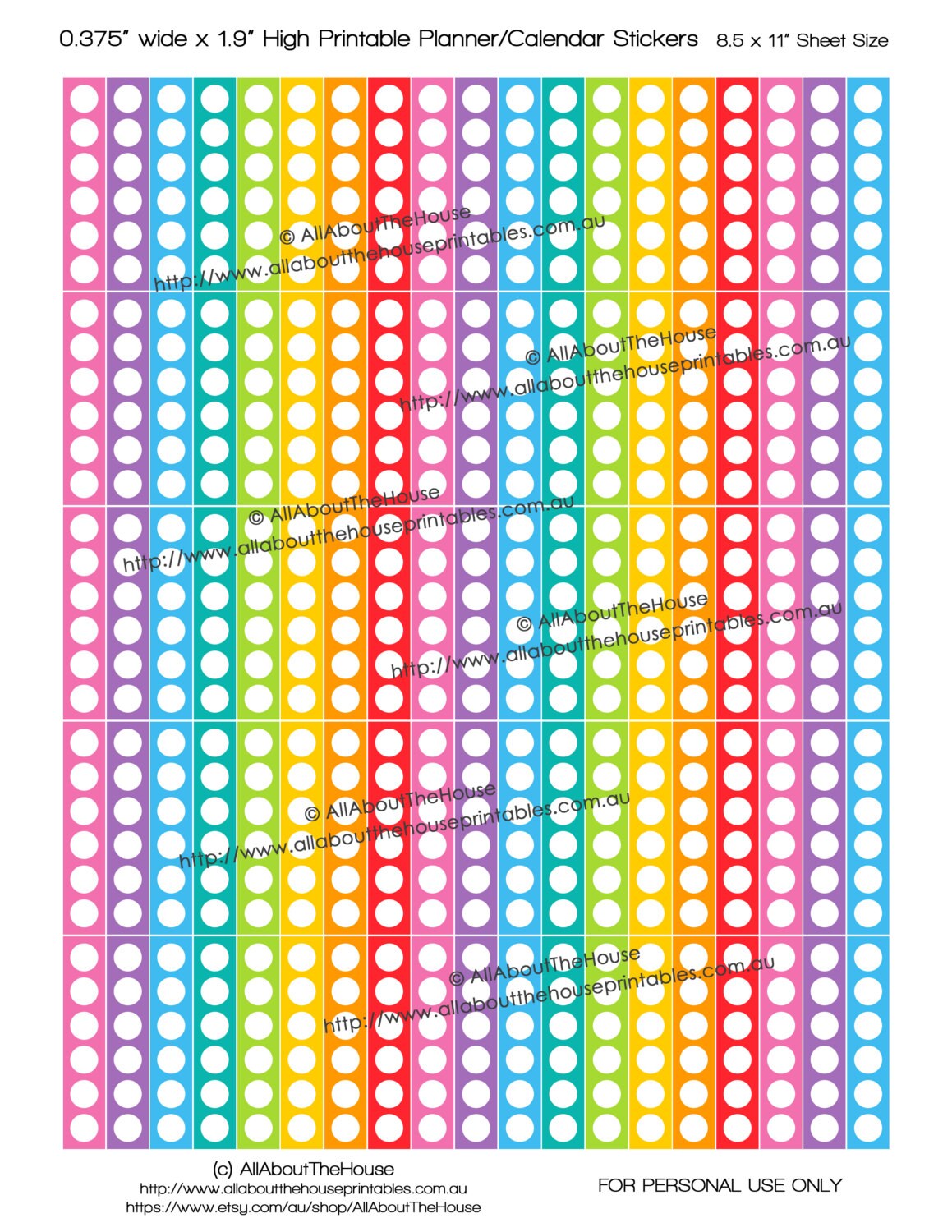 Checklist Printable Calendar / Planner Stickers 1.9 long | Etsy