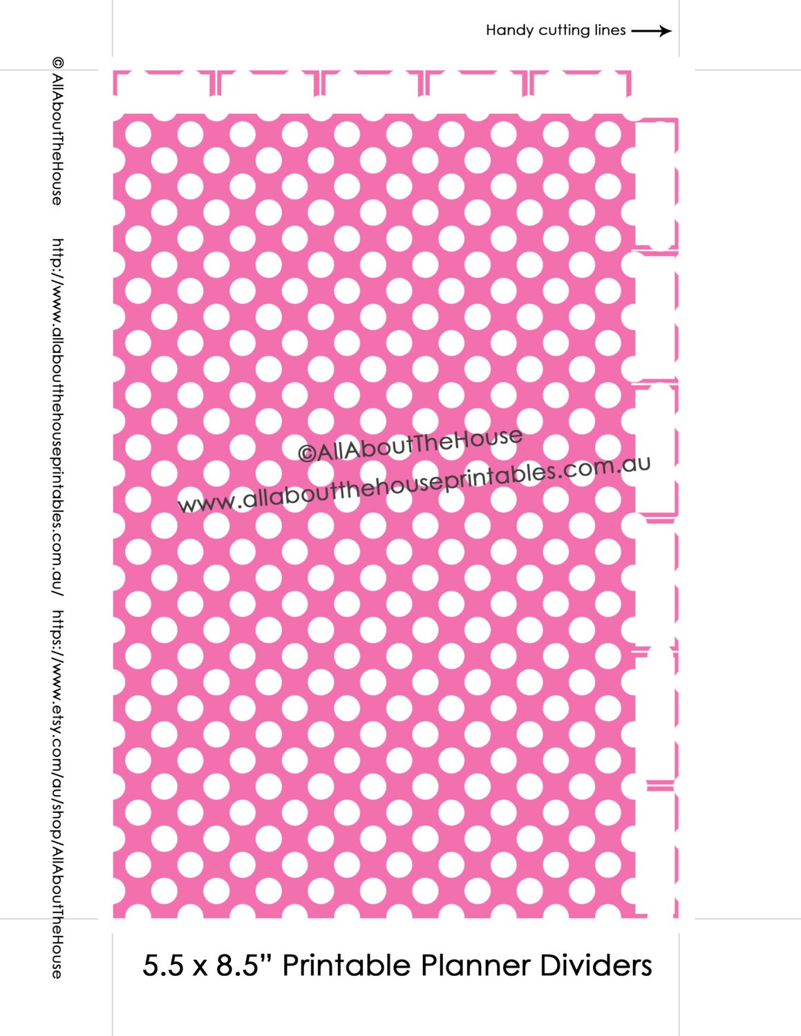 Planner Dividers Half Size Polka Dot Tabbed A5 Junior Arc - Etsy Australia