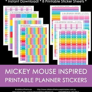 Mickey Mouse Planner Stickers Bundle Kit Rainbow Calendar Accessory ...