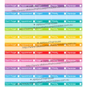 Printable Planner Stickers Reminder Priority Urgent Don't Forget ...